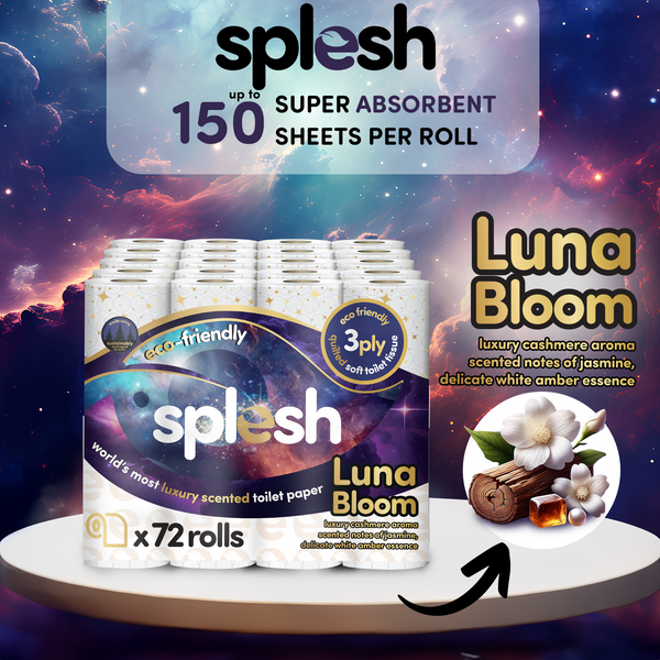 Splesh Quilted Luna Bloom 3-Ply Luxury Toilet Tissue | 72 Rolls