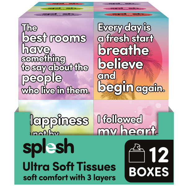 12 Pack Splesh Ultra Soft Tissues – Hypoallergenic